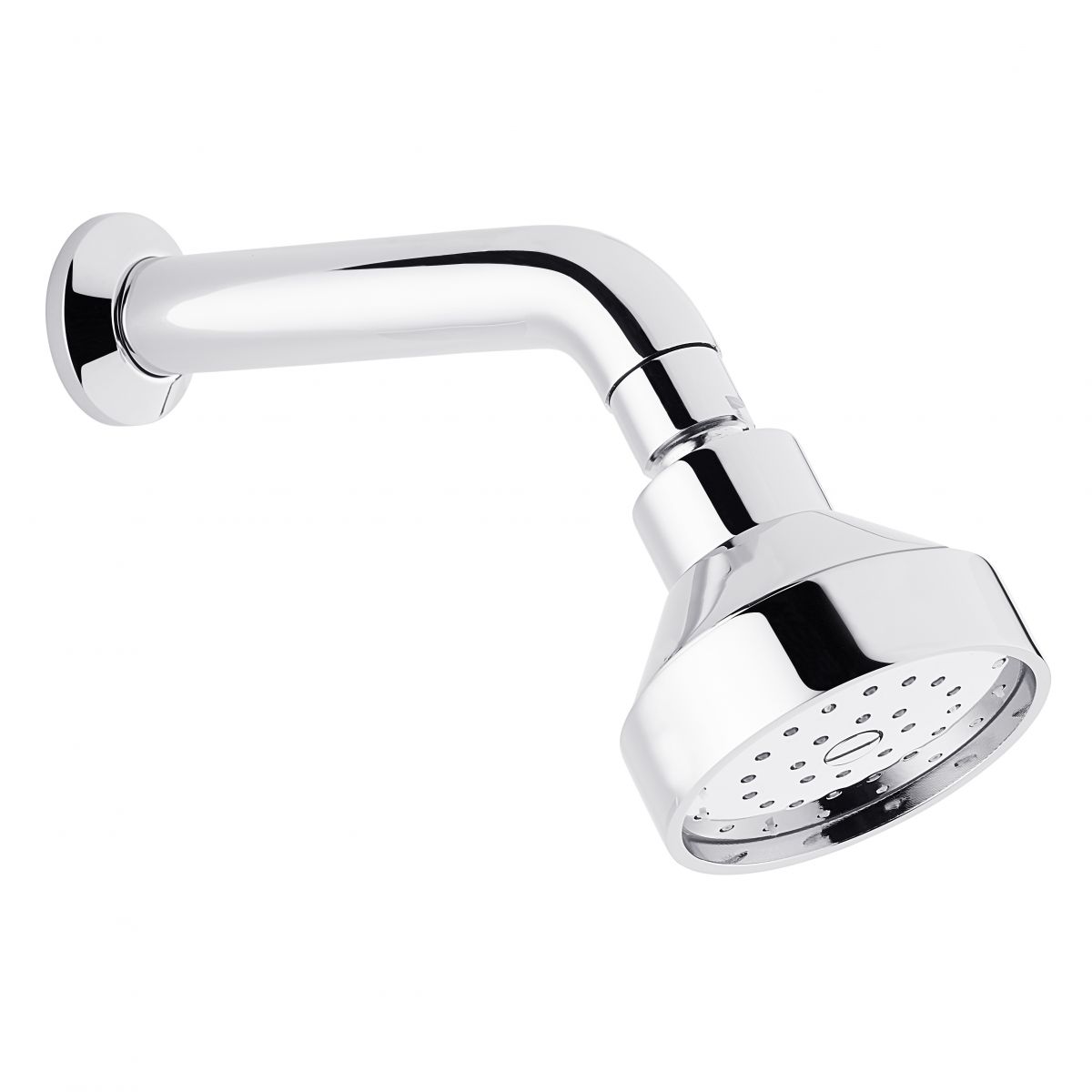Titan Single-Function Shower Head on Short Curved Shower Arm - Swadling